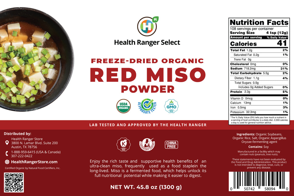 Freeze Dried Organic Red Miso Powder 45oz (1300g) #10 can (2-Pack ...