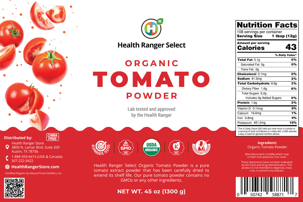 Organic Tomato Powder 45oz (1300g) #10 Can (2-Pack) — Brighteon Store