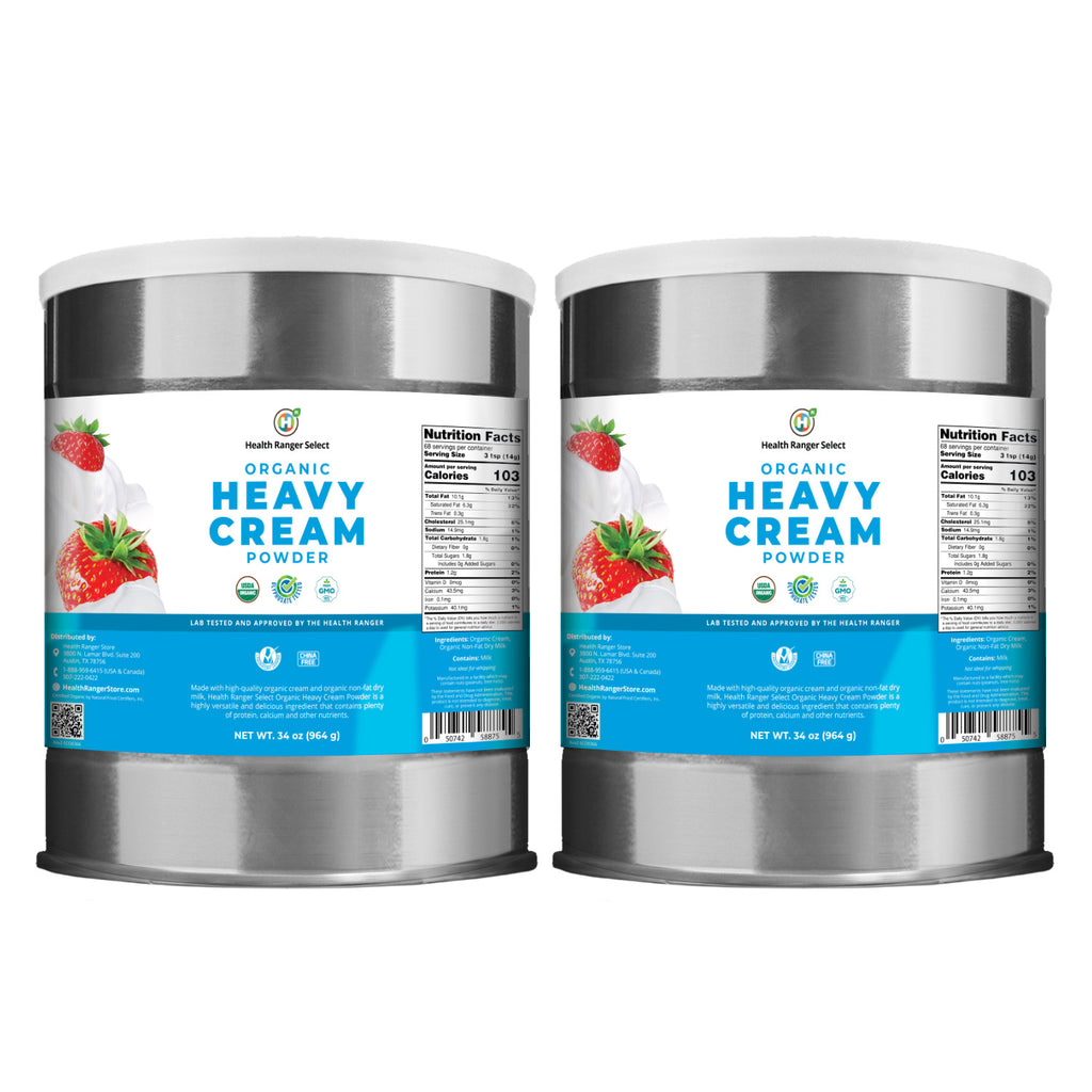 Organic Heavy Cream Powder (34oz, #10 Can) (2-Pack) — Brighteon Store