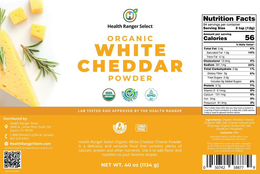 Organic White Cheddar Powder (40 oz, 1134g) #10 Can (2-Pack ...