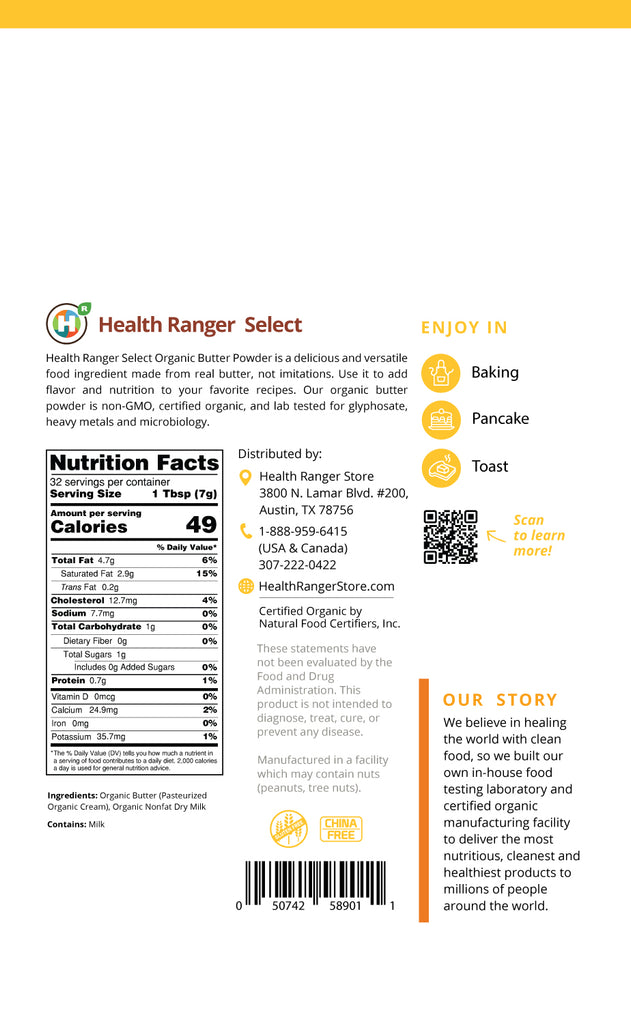 Organic Butter Powder 8 oz (227g) — Brighteon Store