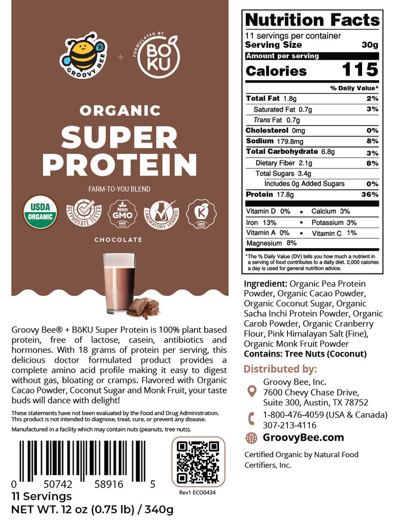 Organic Super Protein - Chocolate 12oz (0.75 lb) / 340 g — Brighteon Store