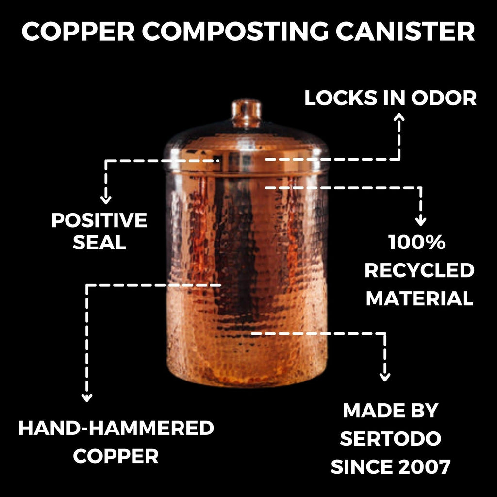 Copper Kitchen Compost Bin (Canisters) — Brighteon Store