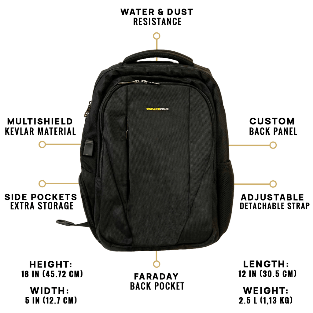EscapeZone Shield/Faraday Ballistic Backpack-BLACK — Brighteon Store