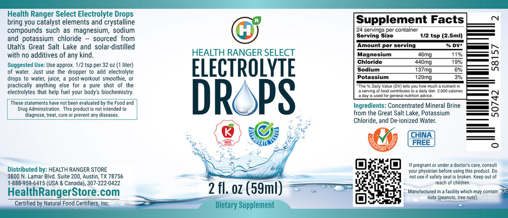 Electrolyte Drops 2 fl oz (59ml) — Brighteon Store